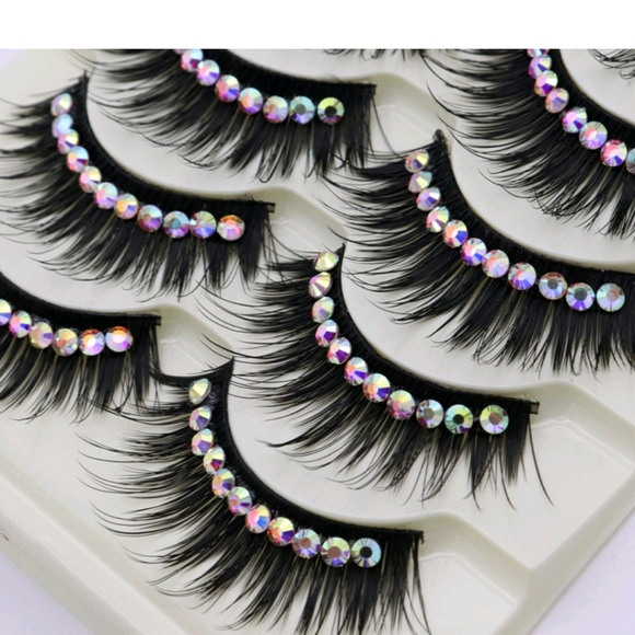 Makeup | 5 Pairs Of New Long Rhinestone Eyelashes | Poshmark